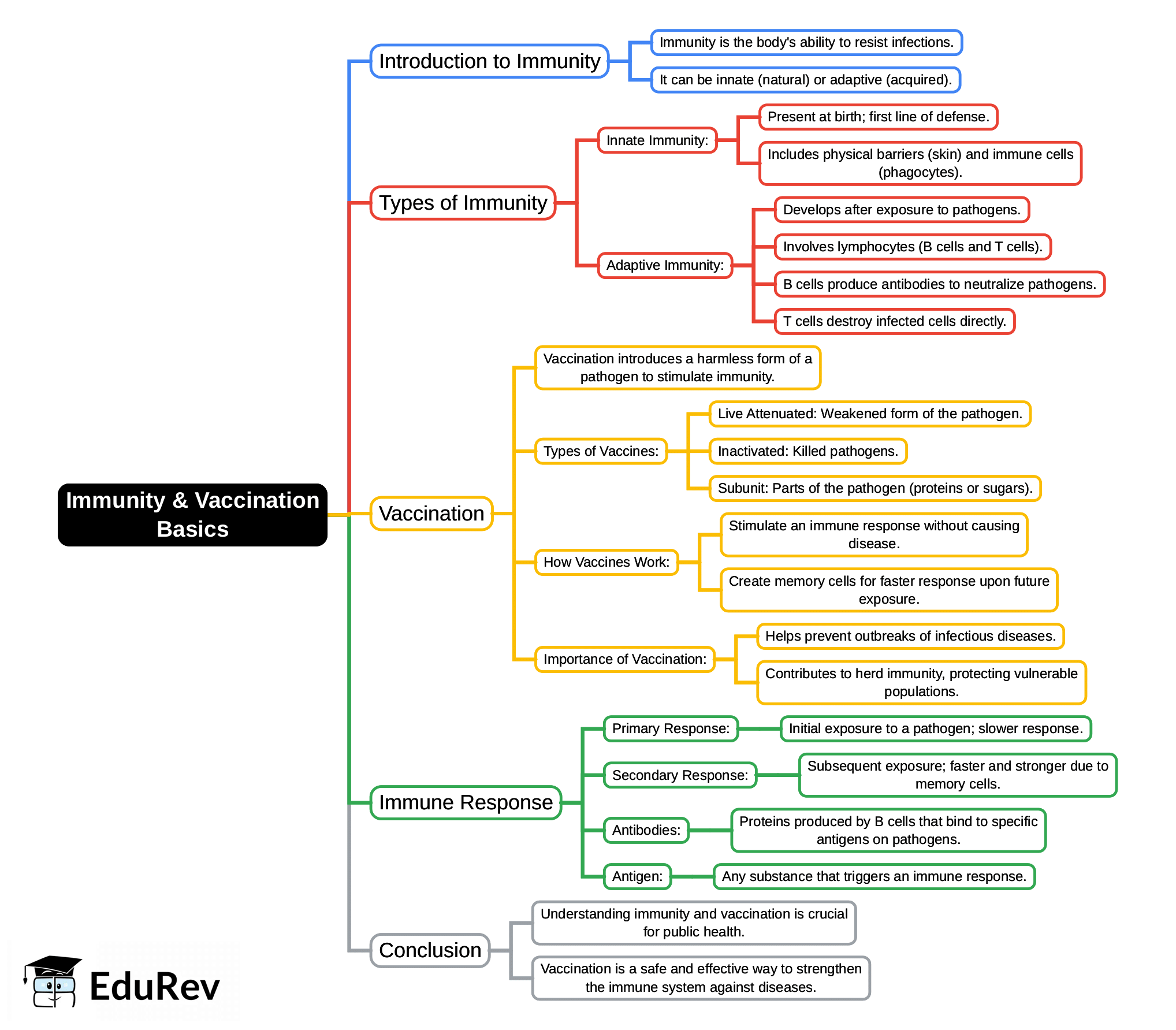 Mind Map: Immunity and Vaccination Basics - General Awareness for SSC ...