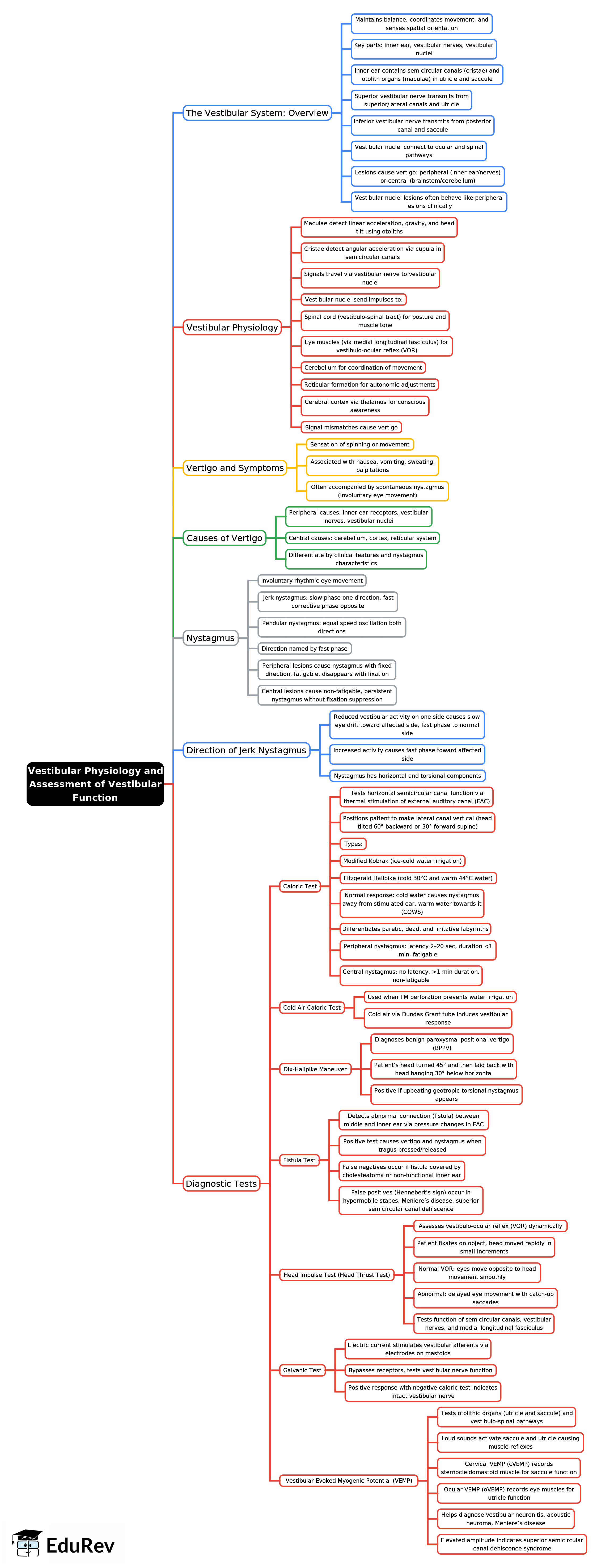 Mind Map: Vestibular Physiology and Assessment of Vestibular Function ...