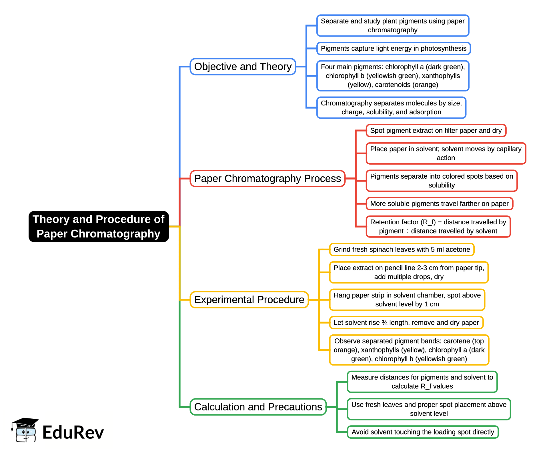 Theory and Procedure, Paper Chromatography Mind Map - MCAT Chemical and ...