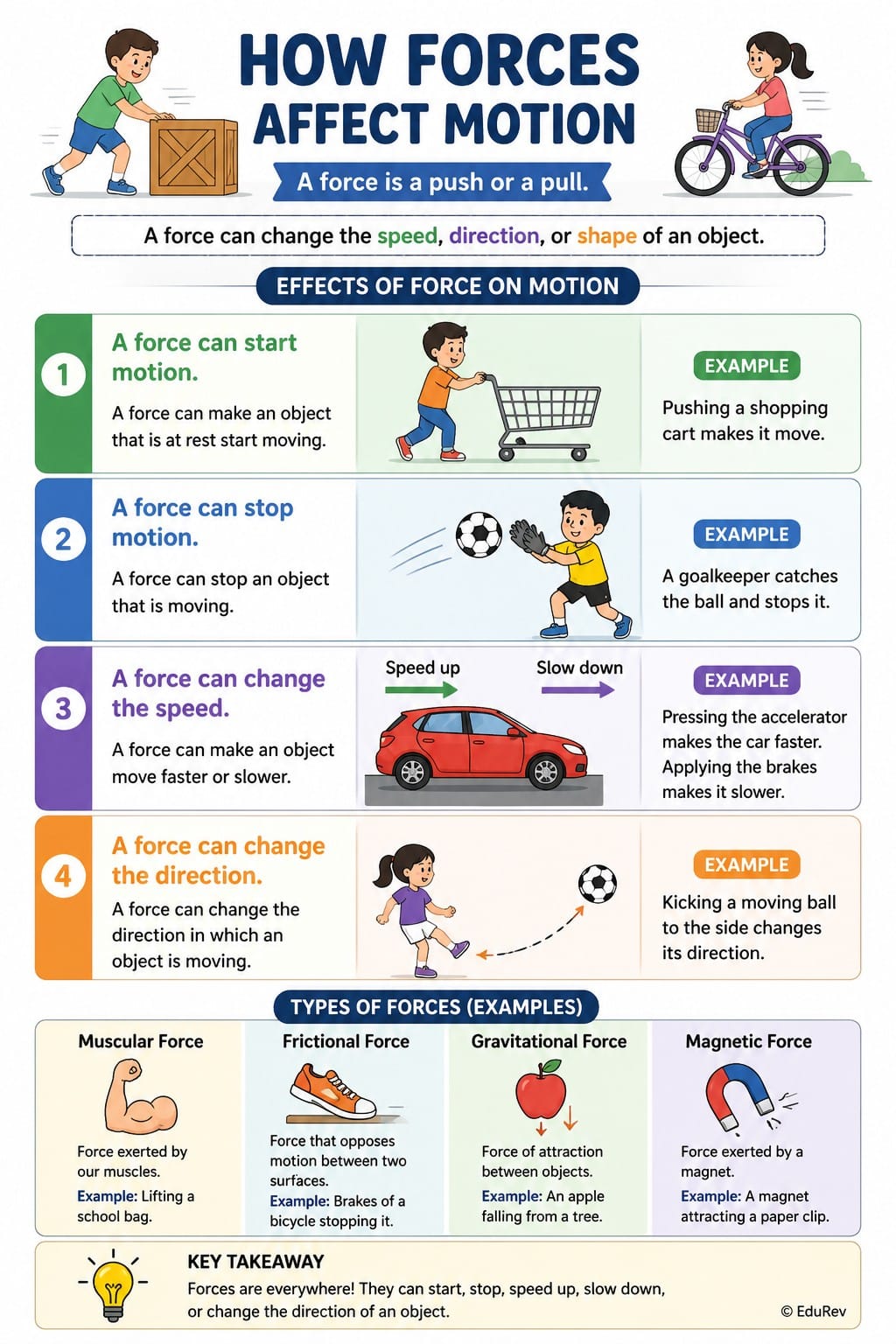 Infographics How Forces Affect Motion - Science Class 9 New NCERT 2026-27