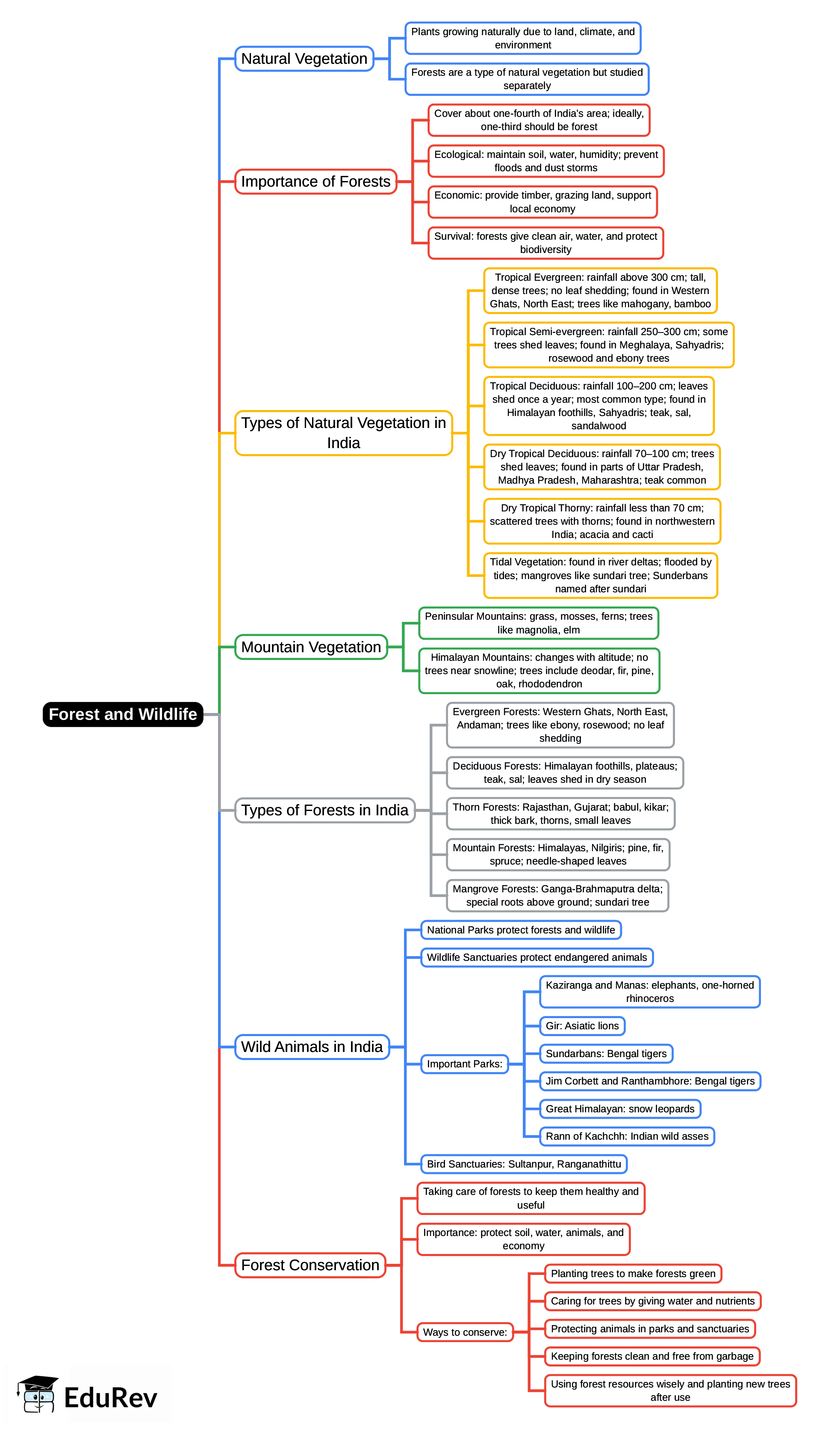 Mindmap: Forest and Wildlife - Social Studies for Class 4 PDF Download