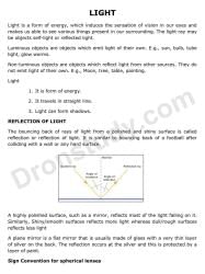 NOTES OF LIGHT CLASS 10 PDF Download