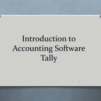 PPT: Introduction to Tally - B Com PDF Download