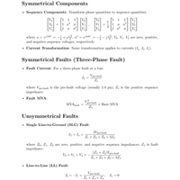 Formula Sheets: Symmetrical and Unsymmetrical Fault Analysis - Power Systems - Electrical ...
