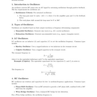Short Notes: Oscillators - Analog Circuits - Electronics and ...
