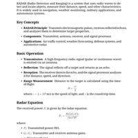 RADAR (Radio Detection and Ranging) Short notes - Electromagnetics ...
