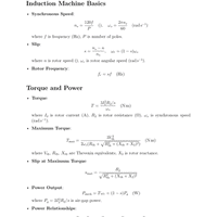 Formula Sheets Induction Machines - Electrical Machines - Electrical ...