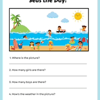 Picture Time Worksheet - Class 1 English - with answers