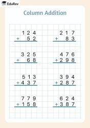 Worksheet: Addition - Class 3 PDF Download