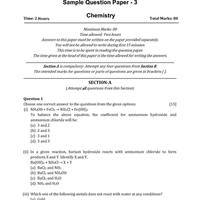 ICSE Class 9 Chemistry Sample Paper Set 3 2025 PDF Download