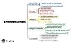Synonyms and Antonyms Mind Map - Class 5 English Grammar PDF Download