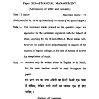 FINANCIAL MANAGEMENT PREVIOUS YEAR QUESTION PAPER - B Com PDF Download