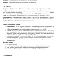 Short Note: Air Pollution And Water pollution - Class 8 PDF Download