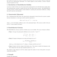 Short Notes: Routh-Hurwitz Stability - Control Systems - Electrical ...