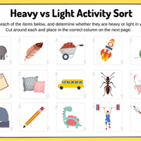Activity Heavy and Light - Maths for UKG PDF Download