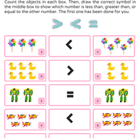 Comparing Numbers with Math Symbols Worksheet - UKG Maths PDF Download