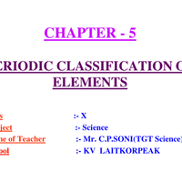 Chapter 5 Periodic Classification of Elements - PPT (Powerpoint ...
