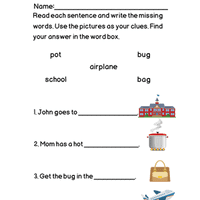 Visual Worksheet: Picture Clues - English for Class 1 (Mridang) PDF ...