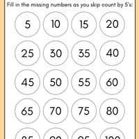 Skip Counting Worksheet - UKG Maths PDF Download