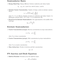 Formula Sheet: Semiconductors in Electronic Devices - Electronic ...