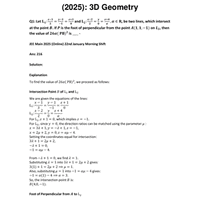 JEE Main Previous Year Questions (2025): 3D Geometry - Mathematics ...