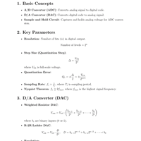 Formula Sheets: A/D and D/A Converters and Sample/Hold Circuits ...
