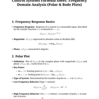 Formula Sheets: Frequency Domain Analysis (Polar and Bode Plot) - Control Systems - Electrical ...