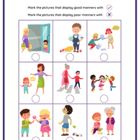 Printable Worksheet: Good Manners and Etiquettes - GK for UKG PDF Download
