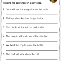 Visual Worksheet: Past Tense - Class 5 PDF Download