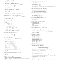 Maths Formula Chart - JEE PDF Download