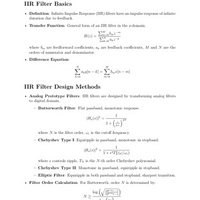 Formula sheet: IIR Filter Design - Digital Signal Processing - Electronics and Communication ...