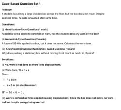 Case Based Questions : Work and Energy - Science Class 9 PDF Download