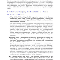 Critical Thinking Solutions Nazism and the Rise of Hitler - Social Studies
