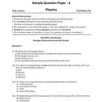 ICSE Class 9 Physics Sample Paper 2025 - 4 - Physics Class 9 ICSE PDF ...