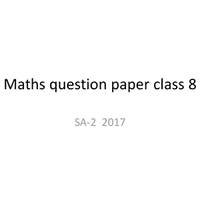 Question Paper Maths (SA-2, Class 8) PDF Download