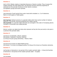 Selina Textbook Solutions: Periodic Table - Chemistry Class 9 ICSE PDF Download