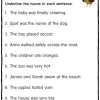 Visual Worksheet: Nouns - Class 2 PDF Download