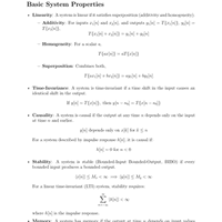 Formula sheet: Basic System Properties - Digital Signal Processing - Electronics and ...