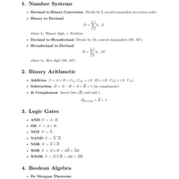 Formula Sheets: Basics of Digital Electronics - Analog and Digital ...