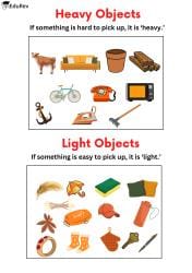 Printable Poster: Heavy and Light - Maths for UKG PDF Download