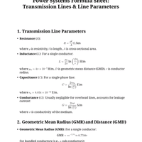 Formula Sheets: Transmission Lines and Line Parameters - Power Systems ...