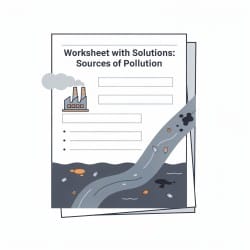 Sources of Pollution Worksheet - Class 9 Geography ICSE PDF Download