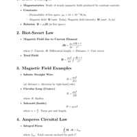 Formula sheet: Magnetostatics - Electromagnetics - Electronics and ...
