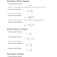 Formula Sheets: Choppers - Power Electronics - Electrical Engineering ...