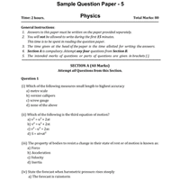 ICSE Class 9 Physics Sample Paper 2025 - 5 - Physics Class 9 ICSE PDF ...