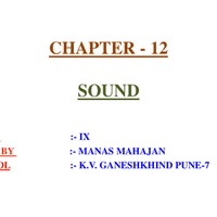 Chapter 12 Sound- PowerPoint Presentation, Science, class 9, CBSE PDF ...
