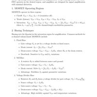 Short Notes: MOSFET Biasing and Amplifiers- 2 - Analog Circuits ...