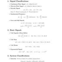 Formula Sheets: Introduction to Signals and Systems - Signals and ...