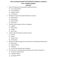 Mock Test: Business Economics and Business and Commercial Knowledge ...