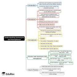 Mind Map: Understanding Homonyms and Homophones - Class 5 PDF Download